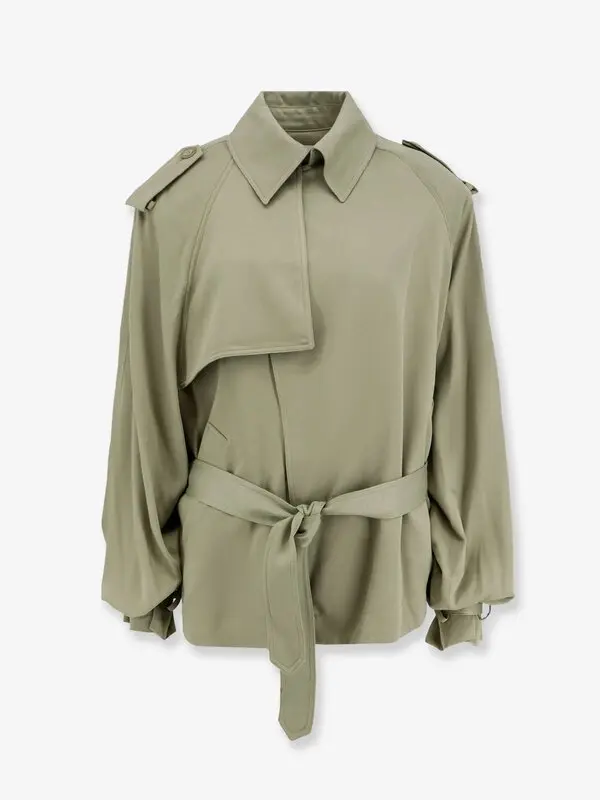 THE FRANKIE SHOP Elva Fluid Viscose Trench - Green