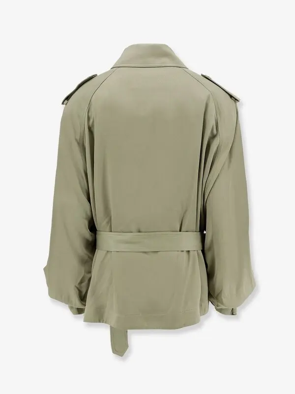 THE FRANKIE SHOP Elva Fluid Viscose Trench - Green