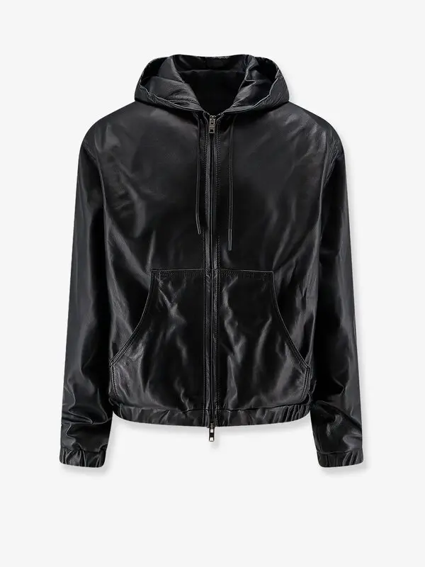 DFOUR Hooded Leather Jacket