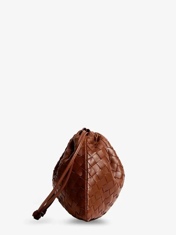 Bottega Veneta Medium Dustbag Clutch Bag With Intrecciato Effect - Brown
