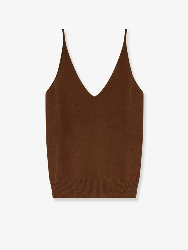 MES DEMOISELLES Fluff Wool Blend Top - Brown