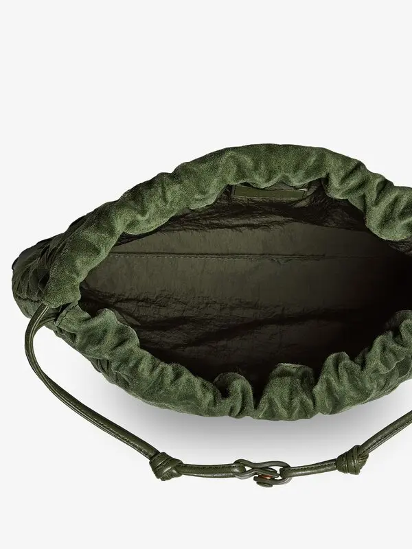 Bottega Veneta Suede Dustbag With Intrecciato Motif - Green