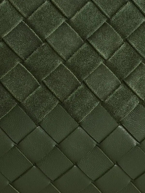 Bottega Veneta Suede Dustbag With Intrecciato Motif - Green
