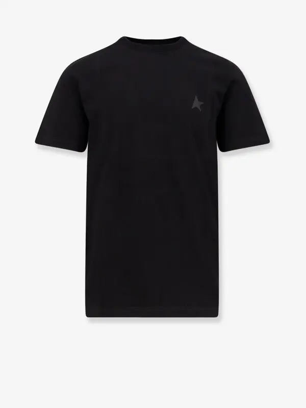 GOLDEN GOOSE Cotton Tshirt With Logo Print - Black