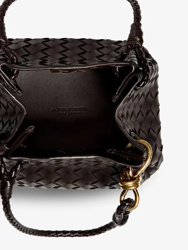 Bottega Veneta Parachute Leather Intrecciato Shoulder Bag - Brown