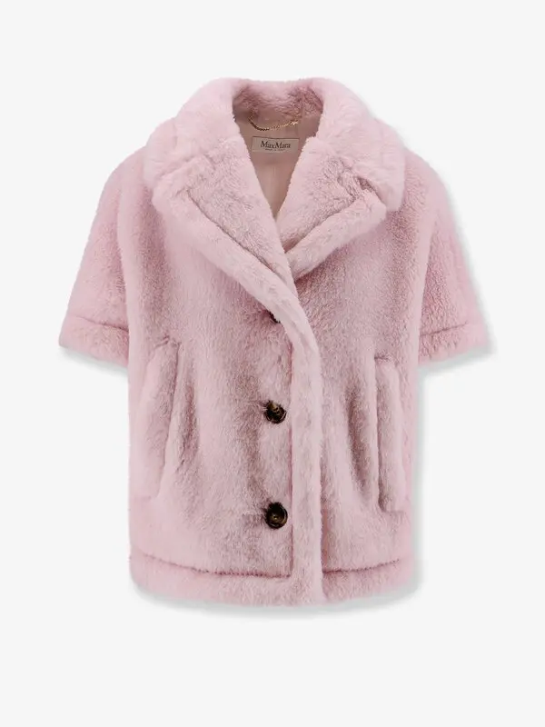 Max Mara Mxacorvino1 Alpaca And Virgin Wool Fur Cape - Pink