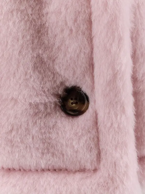 Max Mara Alpaca And Virgin Wool Fur Cape - Pink