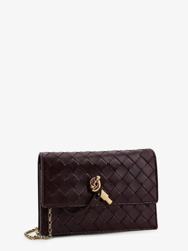 Bottega Veneta Woven Leather Shoulder Bag - Purple