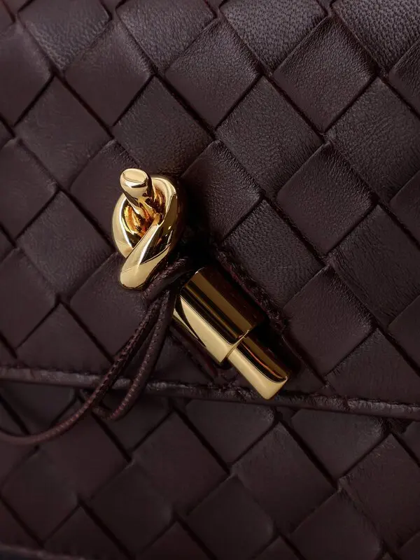 Bottega Veneta Woven Leather Shoulder Bag - Purple