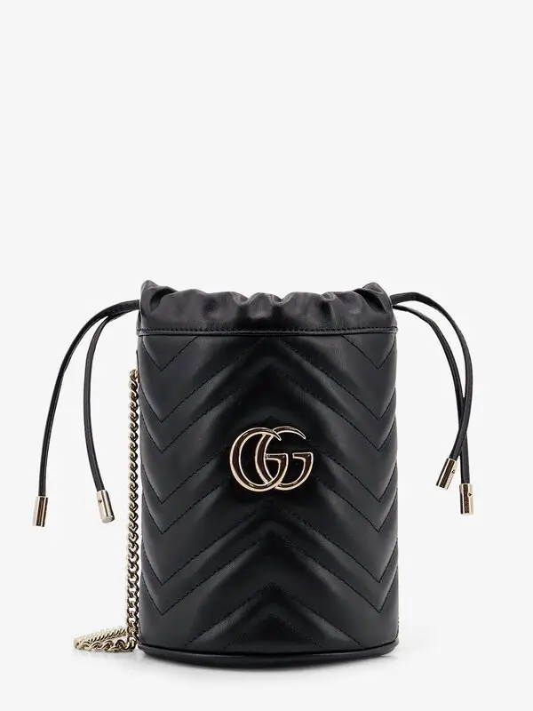 Gucci Gg Marmont Matelassé Leather Bucket Bag - Black