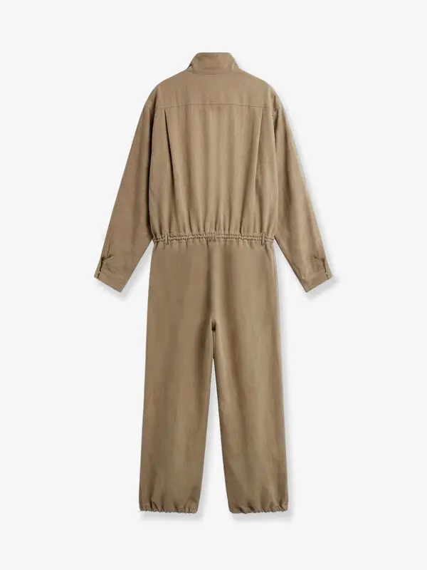 THE FRANKIE SHOP Marvin Viscose And Linen Blend Jumpsuit - Beige
