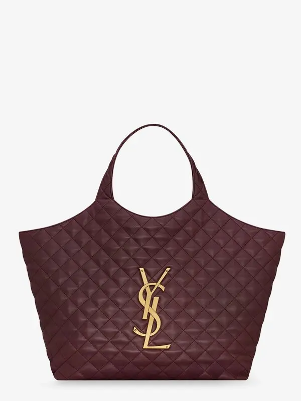 Saint Laurent Icare Quilted Leather Handbag - Purple