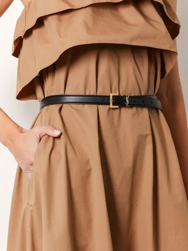 Saint Laurent Cassandre Leather Belt