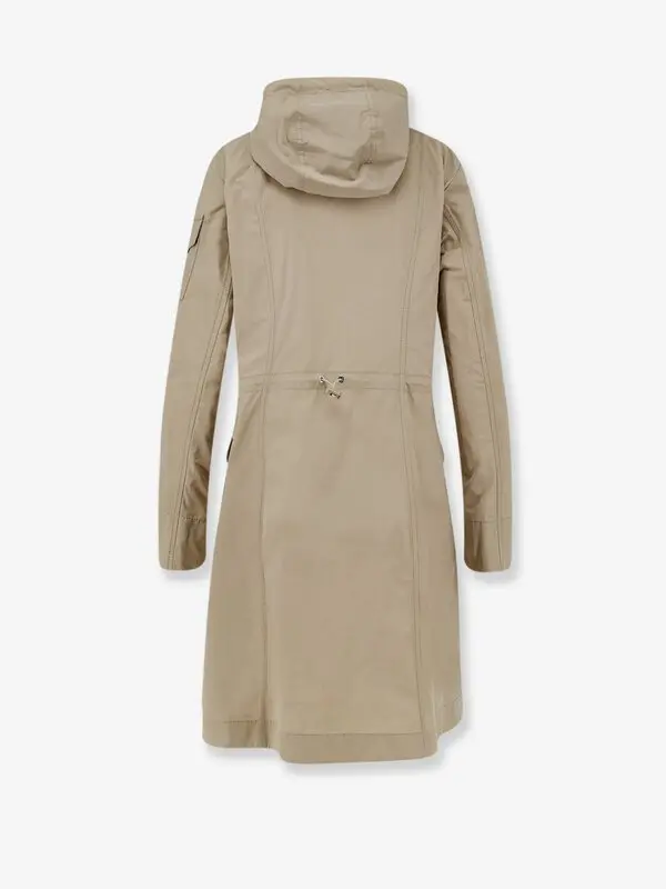 Moncler Laerte Cotton Blend Long Jacket - Beige