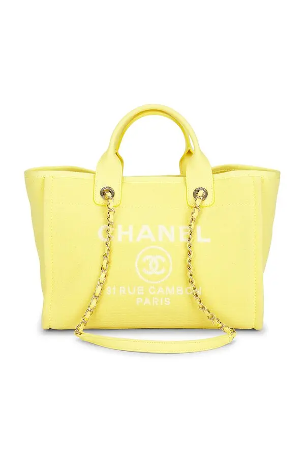 Chanel Medium Deauville Tote Bag - Yellow