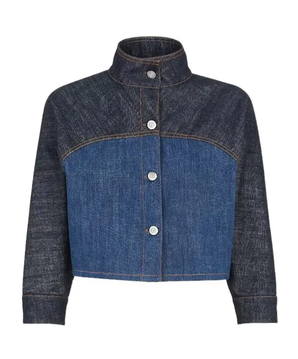 Fendi Panelled Cropped Denim Jacket