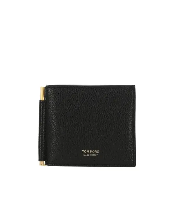 TOM FORD Logo-stamp Leather Wallet - Black