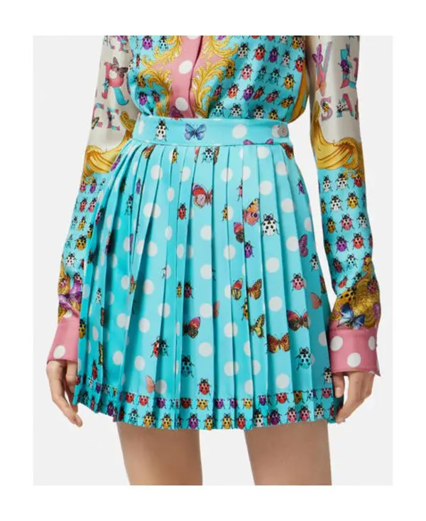 Versace Graphic-printed Pleated Skirt