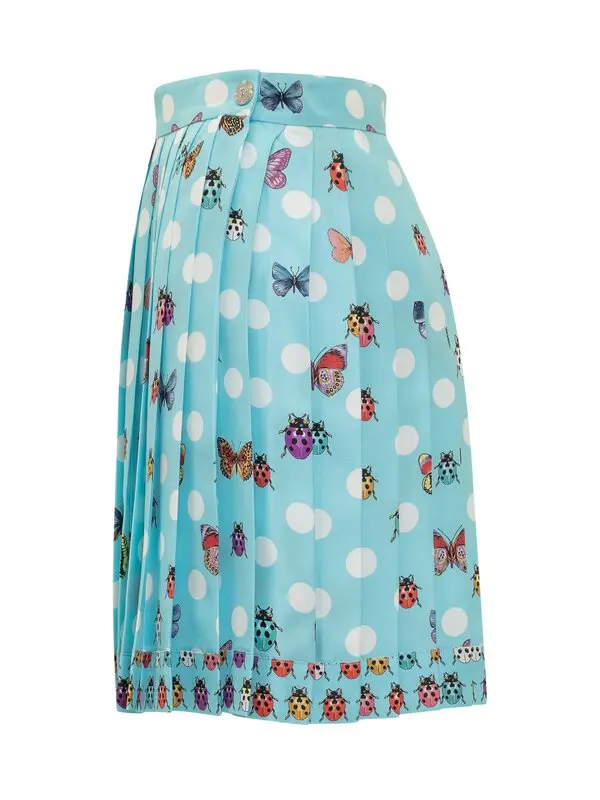 Versace Graphic-printed Pleated Skirt