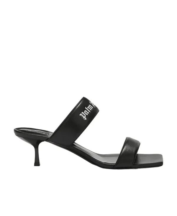 Palm Angels Logo-embossed Square-toe Sandals - Black