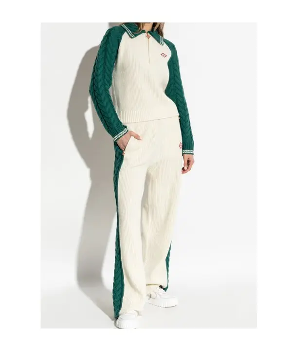 Casablanca Straight-leg Cable-knit Trousers