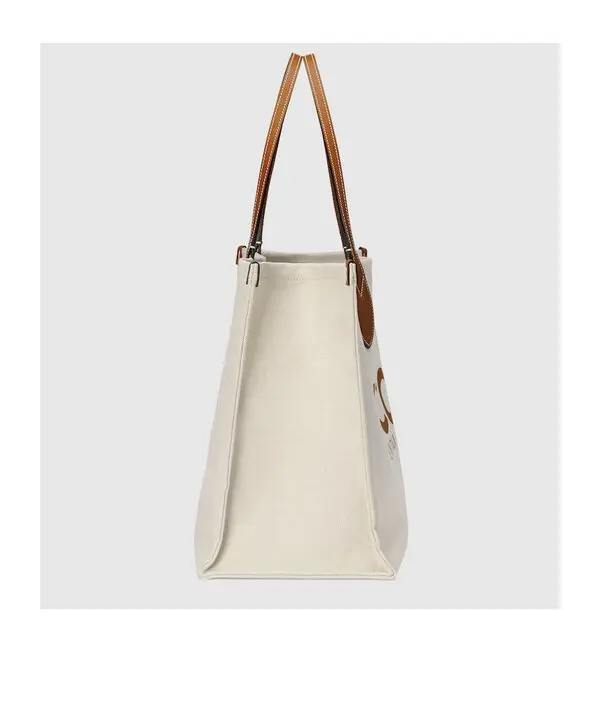 Gucci Canvas And Leather Top Handle Bag - White