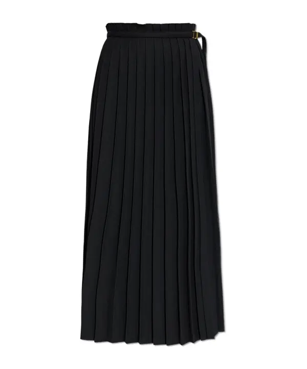 AMI Paris Twill Pleated Maxi Skirt - Black