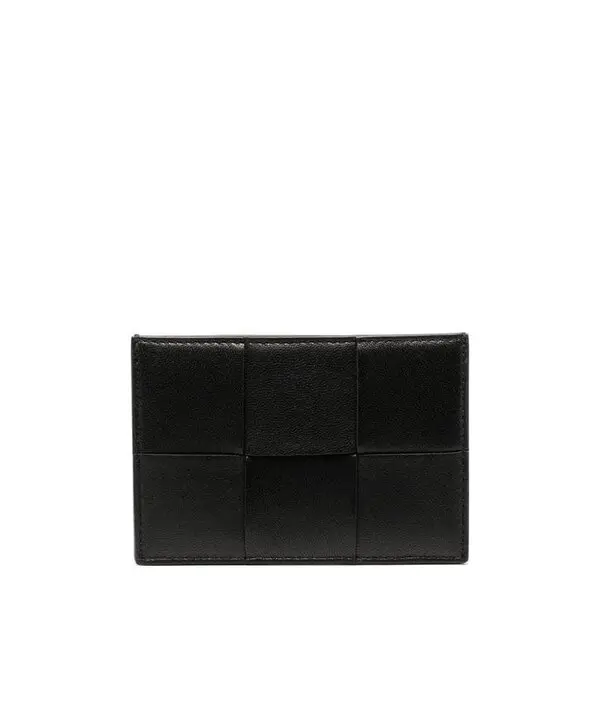 Bottega Veneta Woven Card Holder - Black