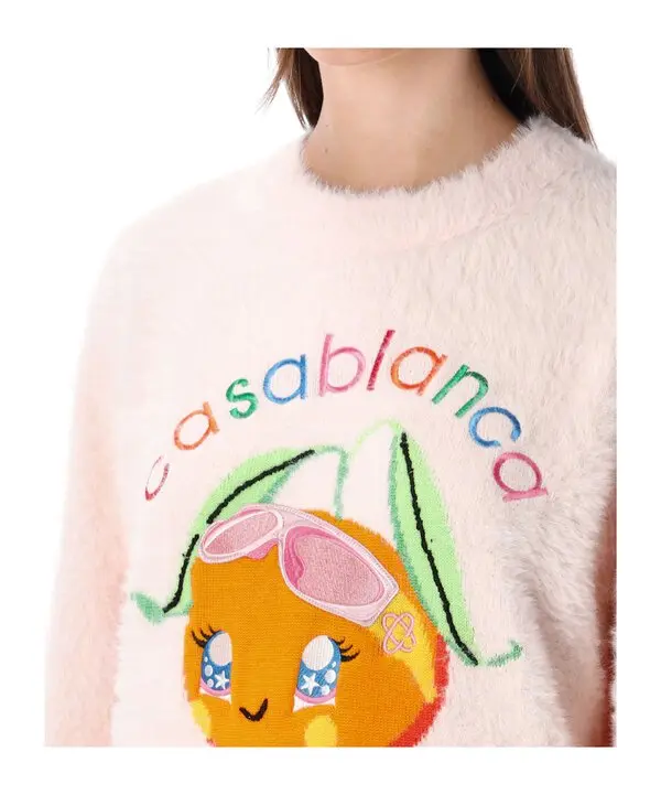 Casablanca Logo-embroidered Brushed Jumper