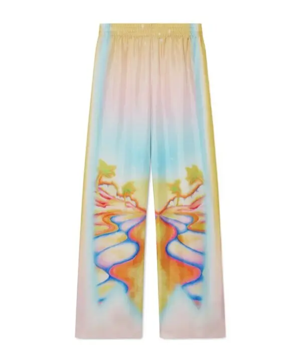 Casablanca Psychedelic Nirvana Satin Trousers - Multicolor