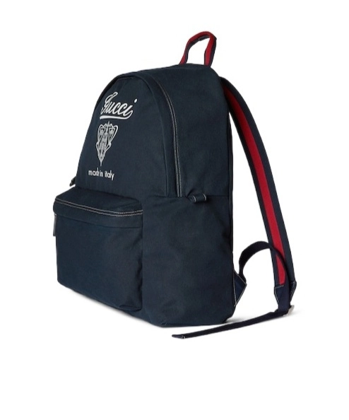 Gucci Logo Printed Zip-up Backpack