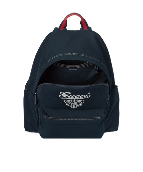 Gucci Logo Printed Zip-up Backpack