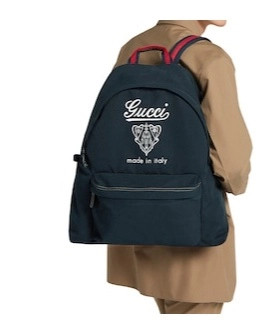Gucci Logo Printed Zip-up Backpack