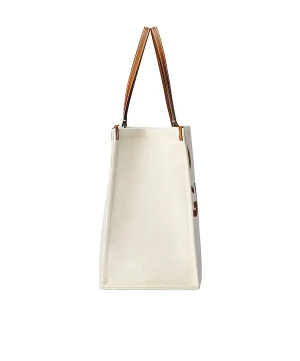 Gucci Logo Printed Medium Tote Bag - Beige