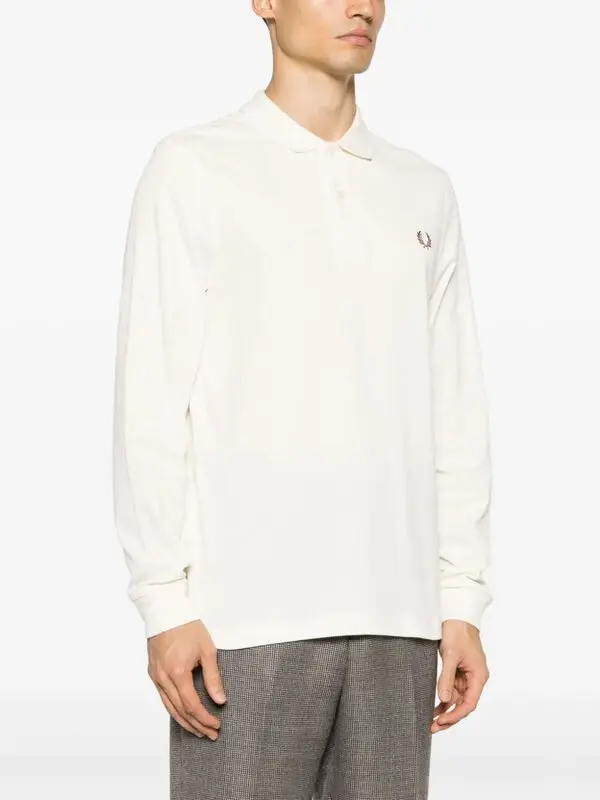 Fred Perry Logo-embroidered Cotton Polo Shirt - White