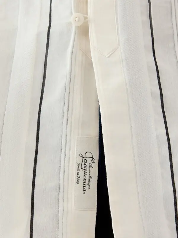 Jacquemus Vertical-stripe Collarless Shirt