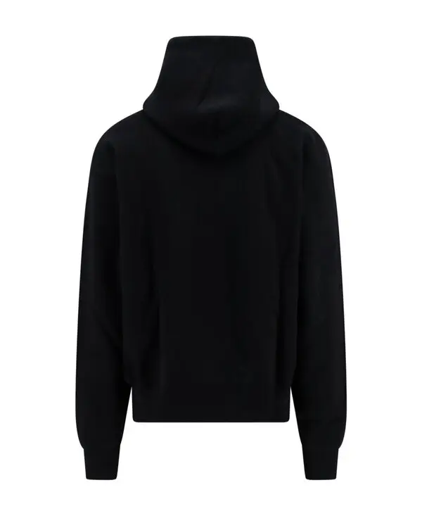 Off-White Logo Printed Drawstring Hoodie - Black