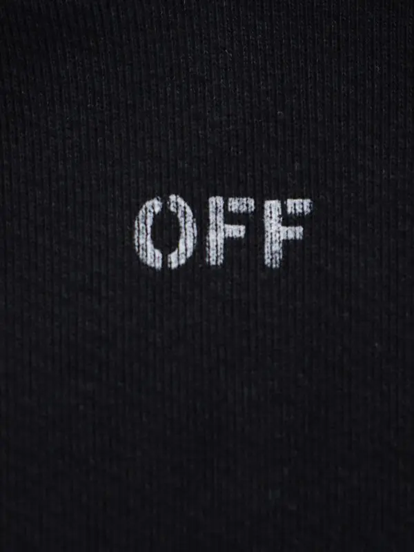 Off-White Logo Printed Drawstring Hoodie - Black