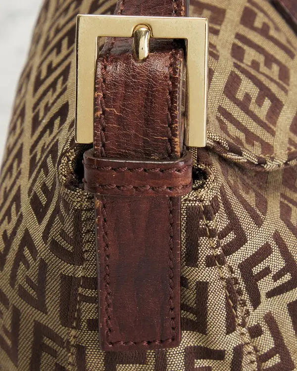 FWRD RENEW Fendi Zucchino Baguette Shoulder Bag - Neutral