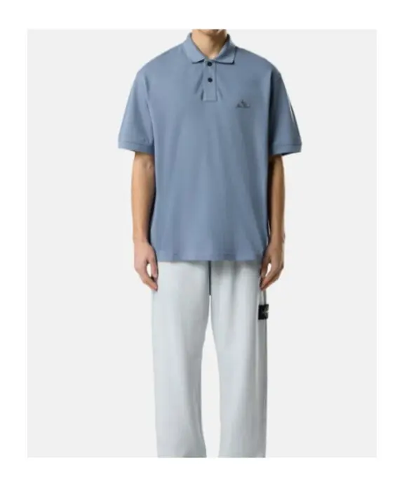 Stone Island Logo-embroidered Polo Shirt - Avio Blue
