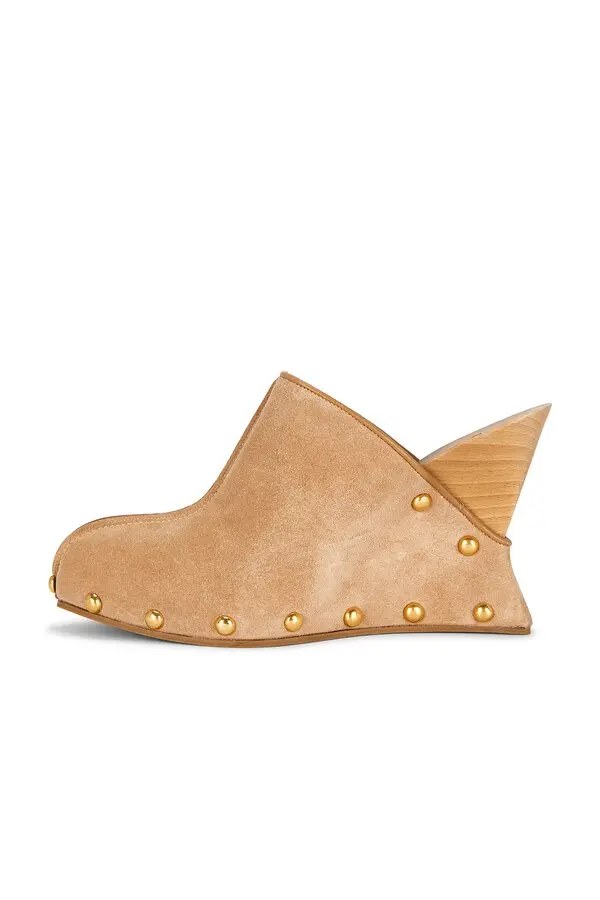 Balmain Suede Wedge Clog