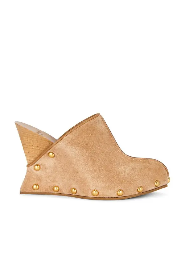 Balmain Suede Wedge Clog