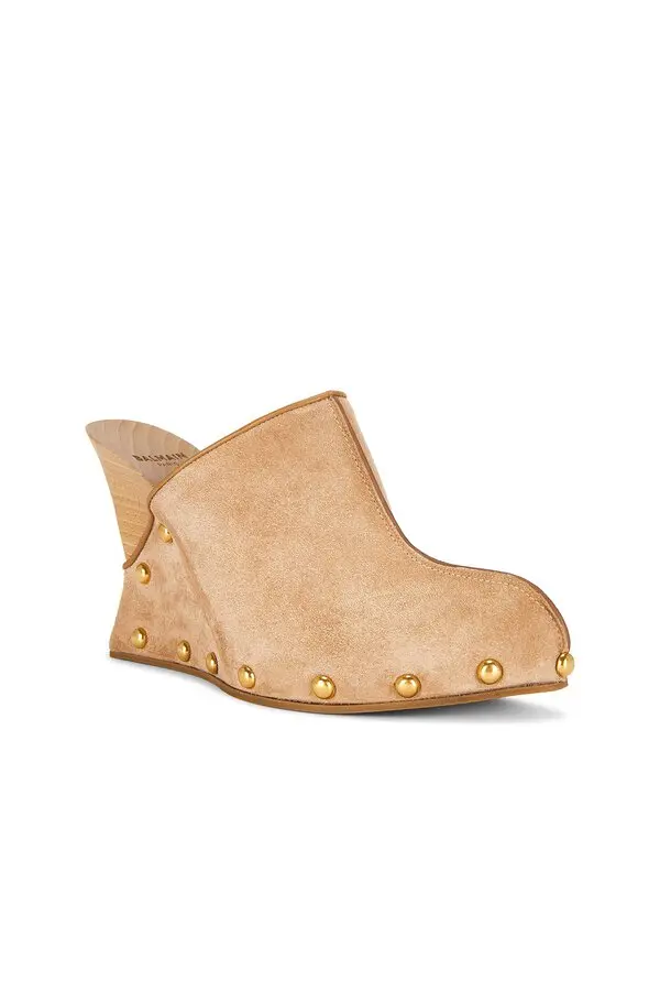 Balmain Suede Wedge Clog