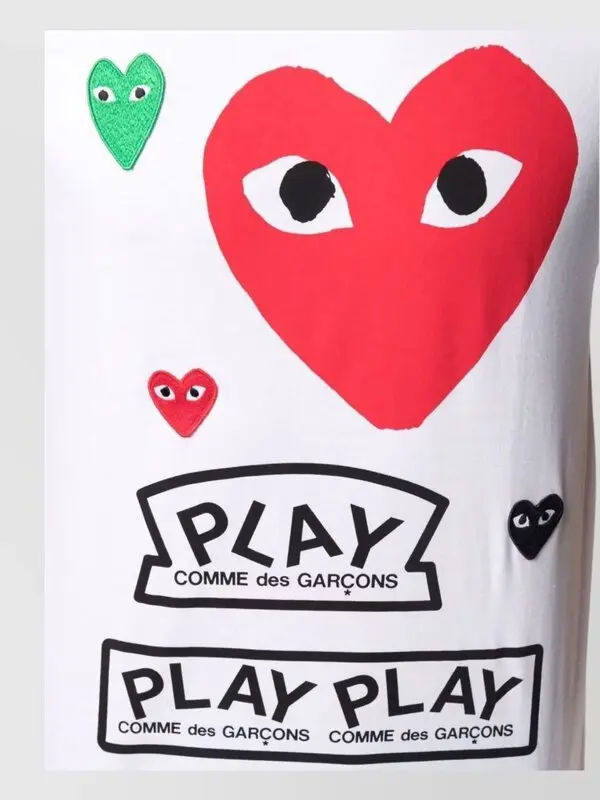 Play Comme Des Garcon Heart-print Cotton T-shirt - White