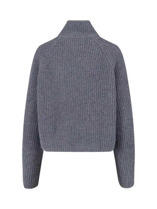 LISA YANG Ribbed Zip-up Knitted Sweater