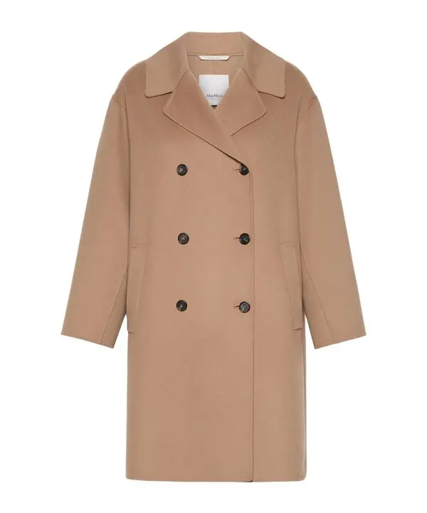 Max Mara Magnolia Double-breasted Long-sleeved Coat - Nude