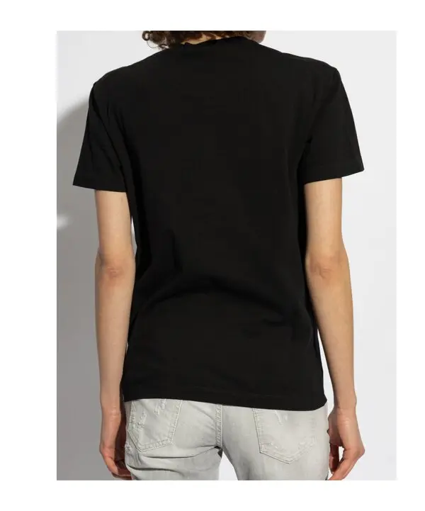 Dsquared2 Crewneck T-shirt With Chest Logo Patch - Black