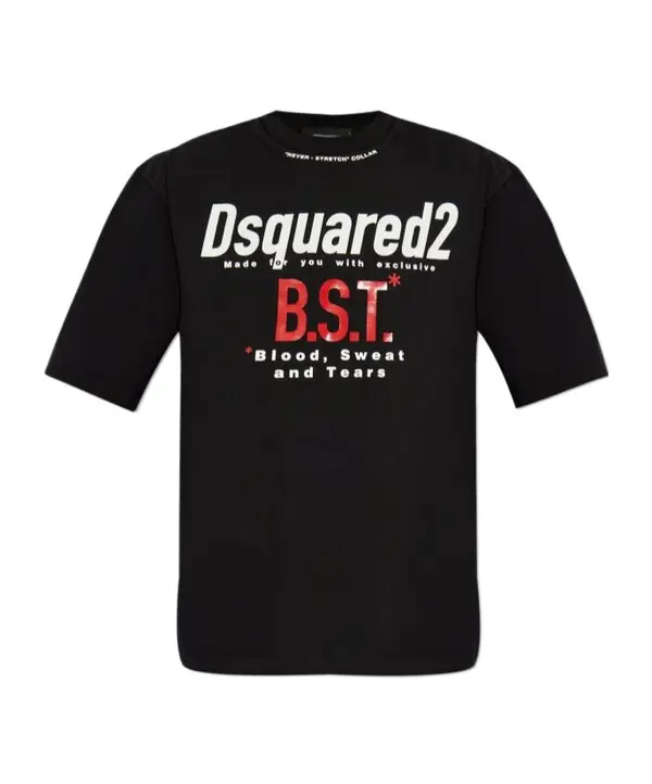 Dsquared2 Logo Printed Crewneck T-shirt - Black