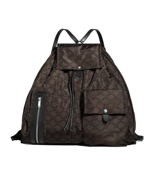 Celine Backpack Padded In Nylon And Calfskin - Black
