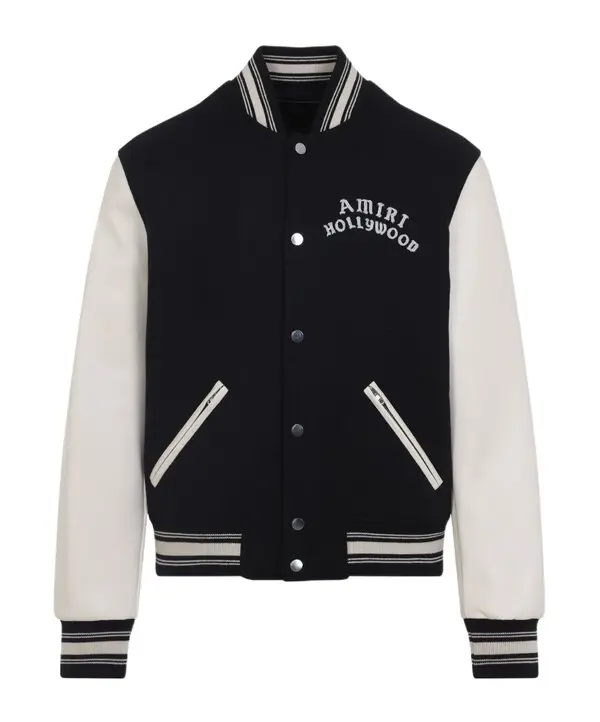 Amiri Hollywood Embroidered Bomber Jacket - Black